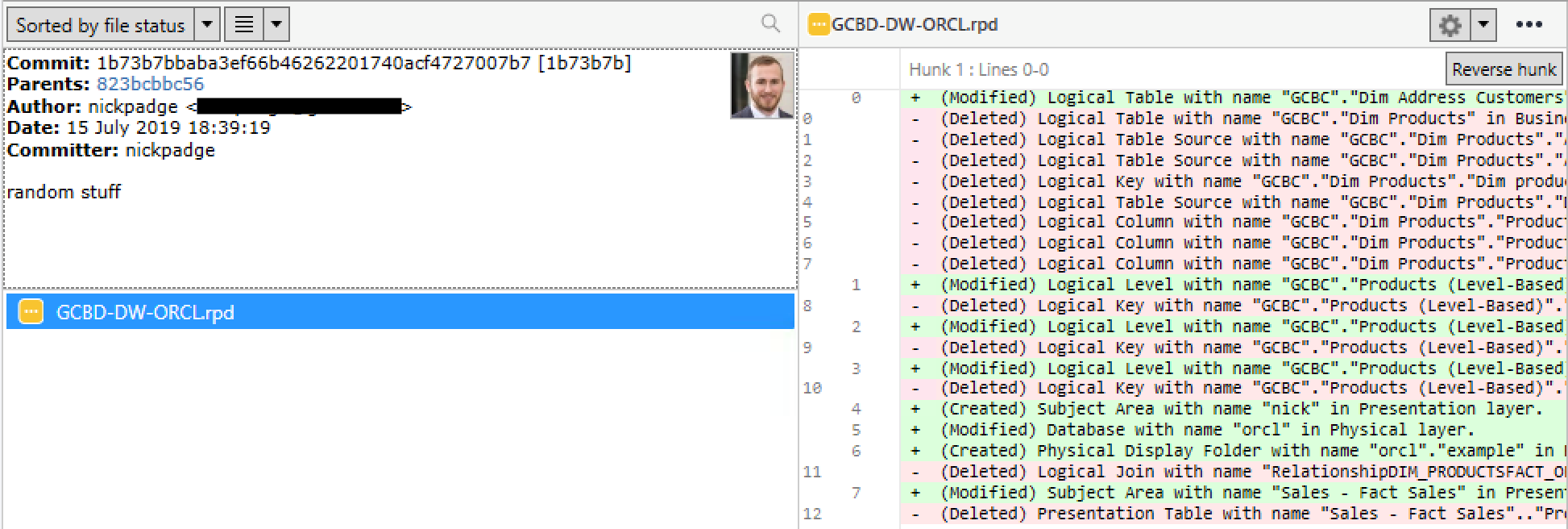 Obiee Development Comparing Rpd Files With Git Free Open Source Tool